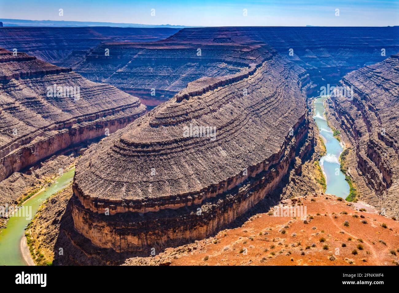 Great Goosenecks Three Entrenched Meanders San Juan River Meaders Rock ...