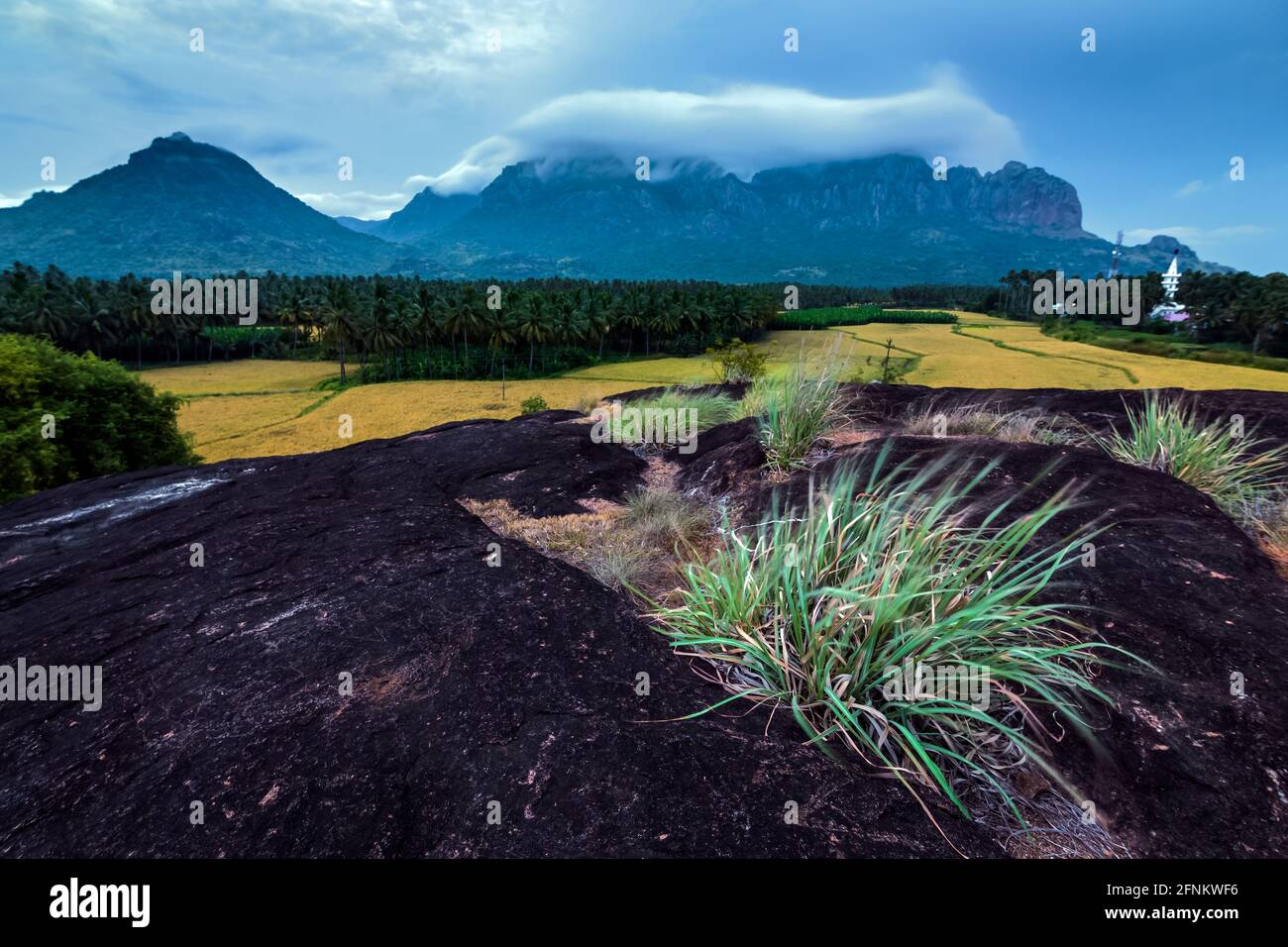 Wonderful monsoon climate with Misty white clouds mountain background ...