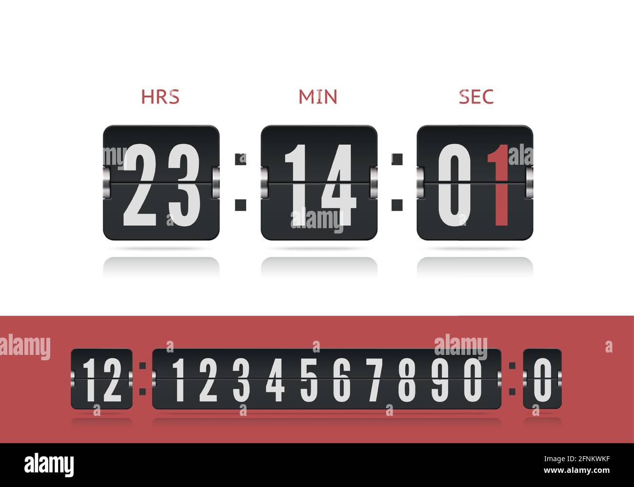 Vector Modern Ui Design Old Countdown Timer With Numbers Scoreboard