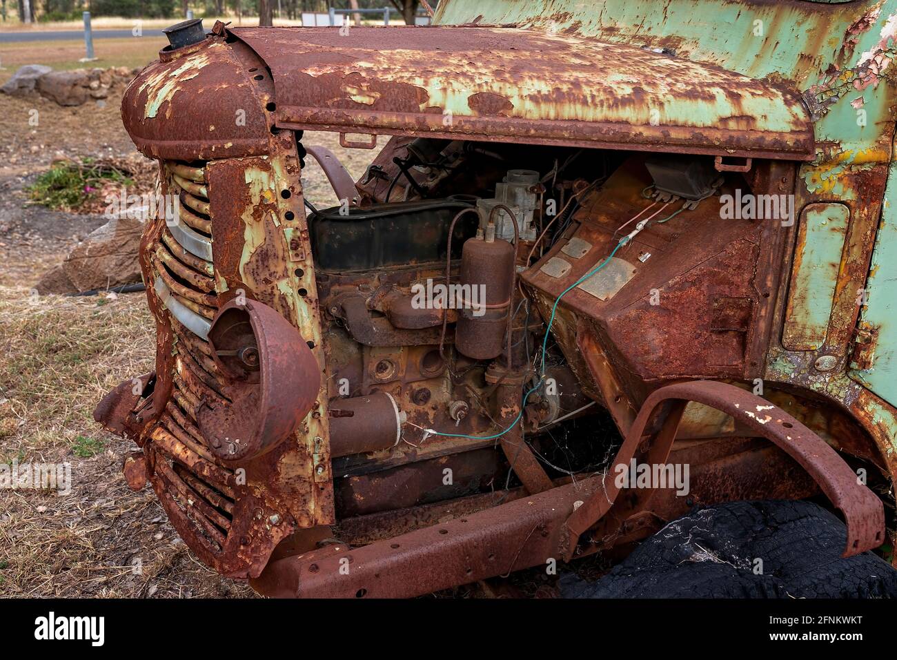Rusted wreck of a derelict truck engine Stock Photo - Alamy