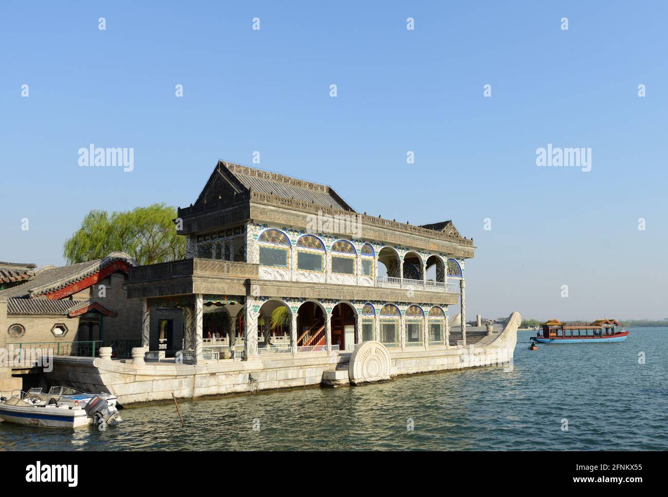 The Marble boat in the summer palace in Beijing Stock Photo - Alamy