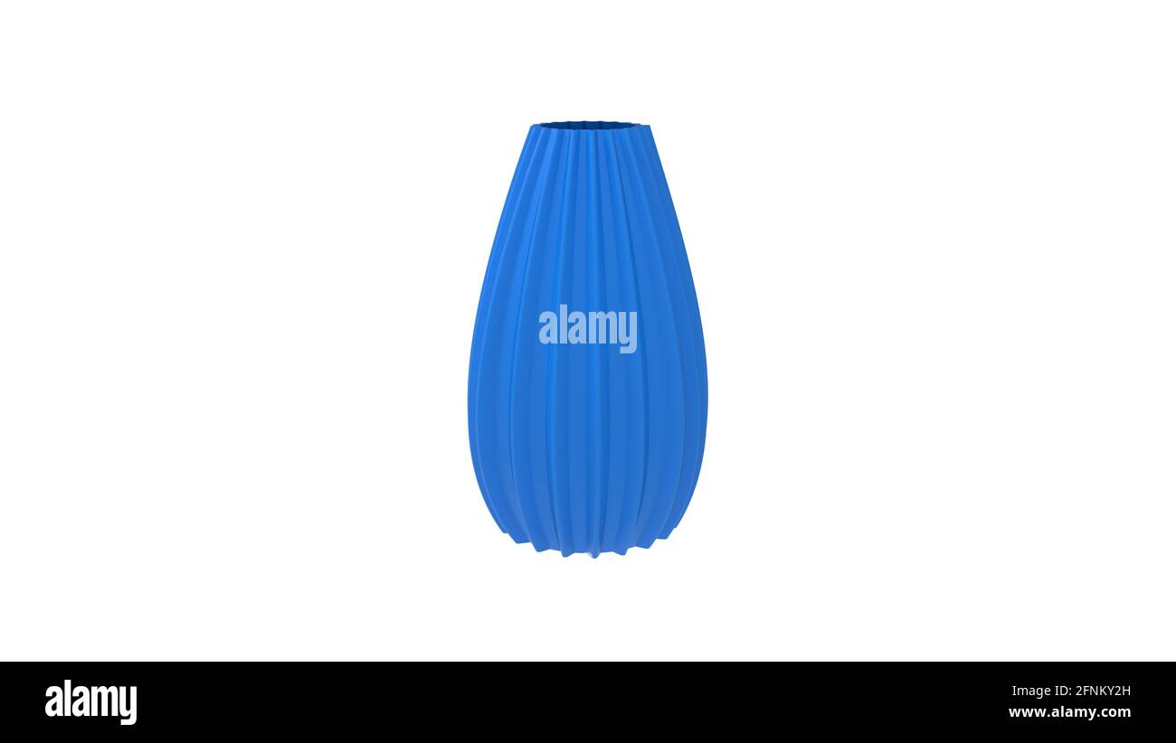3D rendering of a 3d printed vase complex shaped and colored isoalted ...