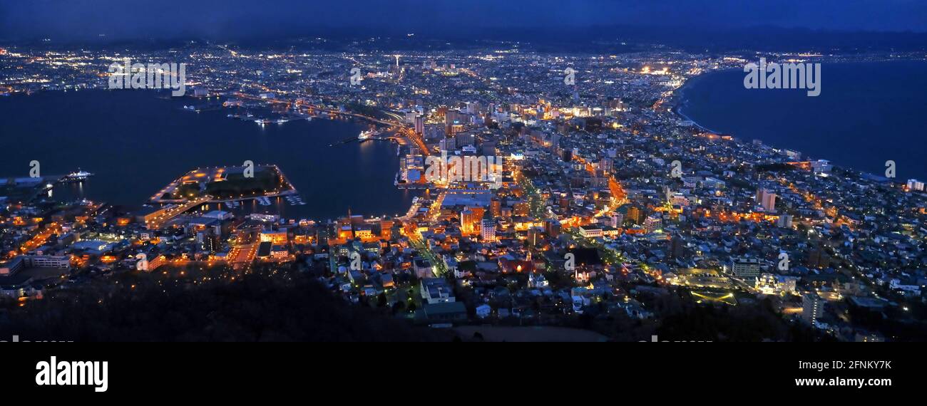 Night View of Hakodate City, Hokkaido, Japan Stock Photo - Alamy