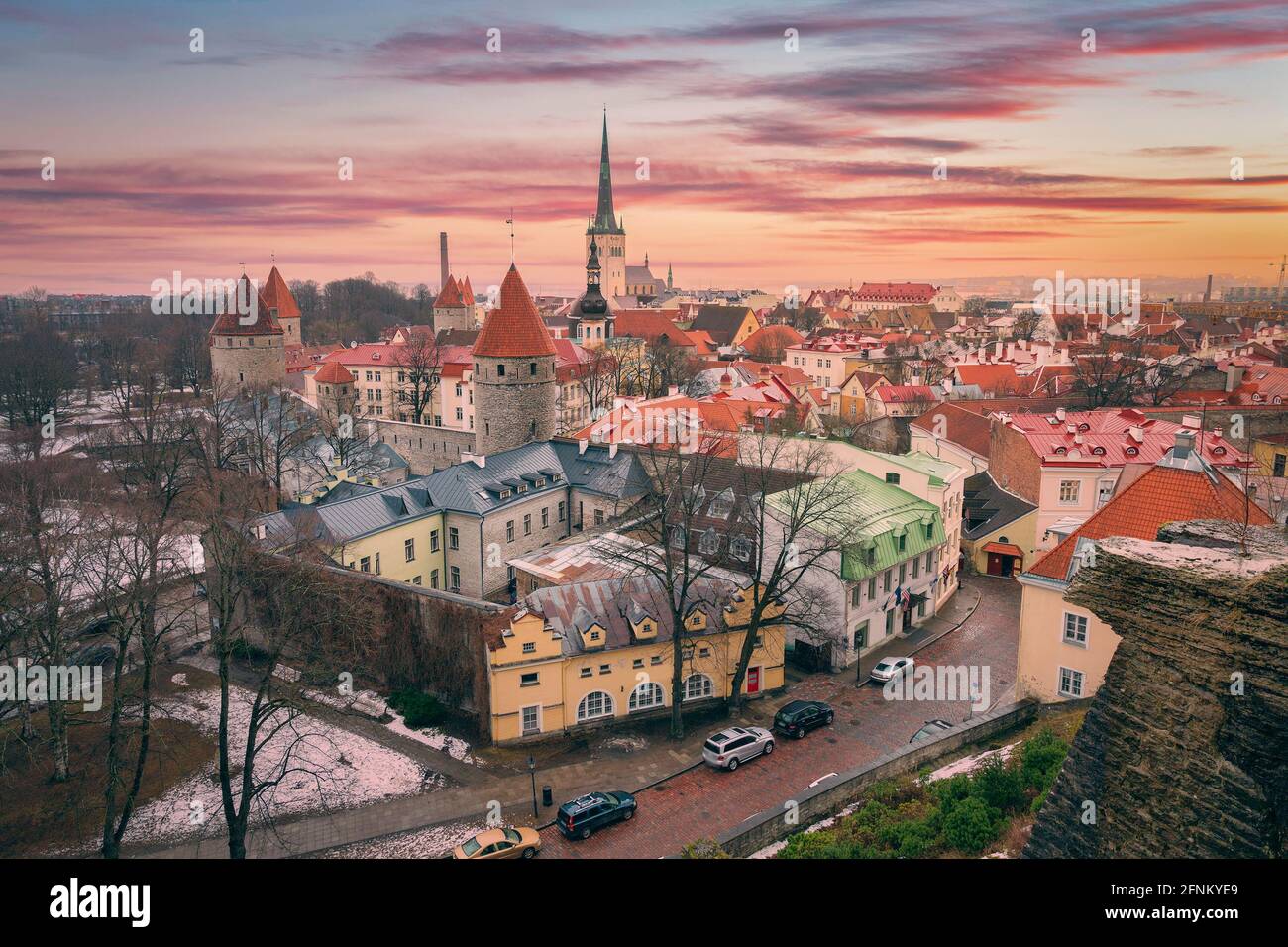 medieval old streets of Tallinn. Urban landscape Stock Photo - Alamy