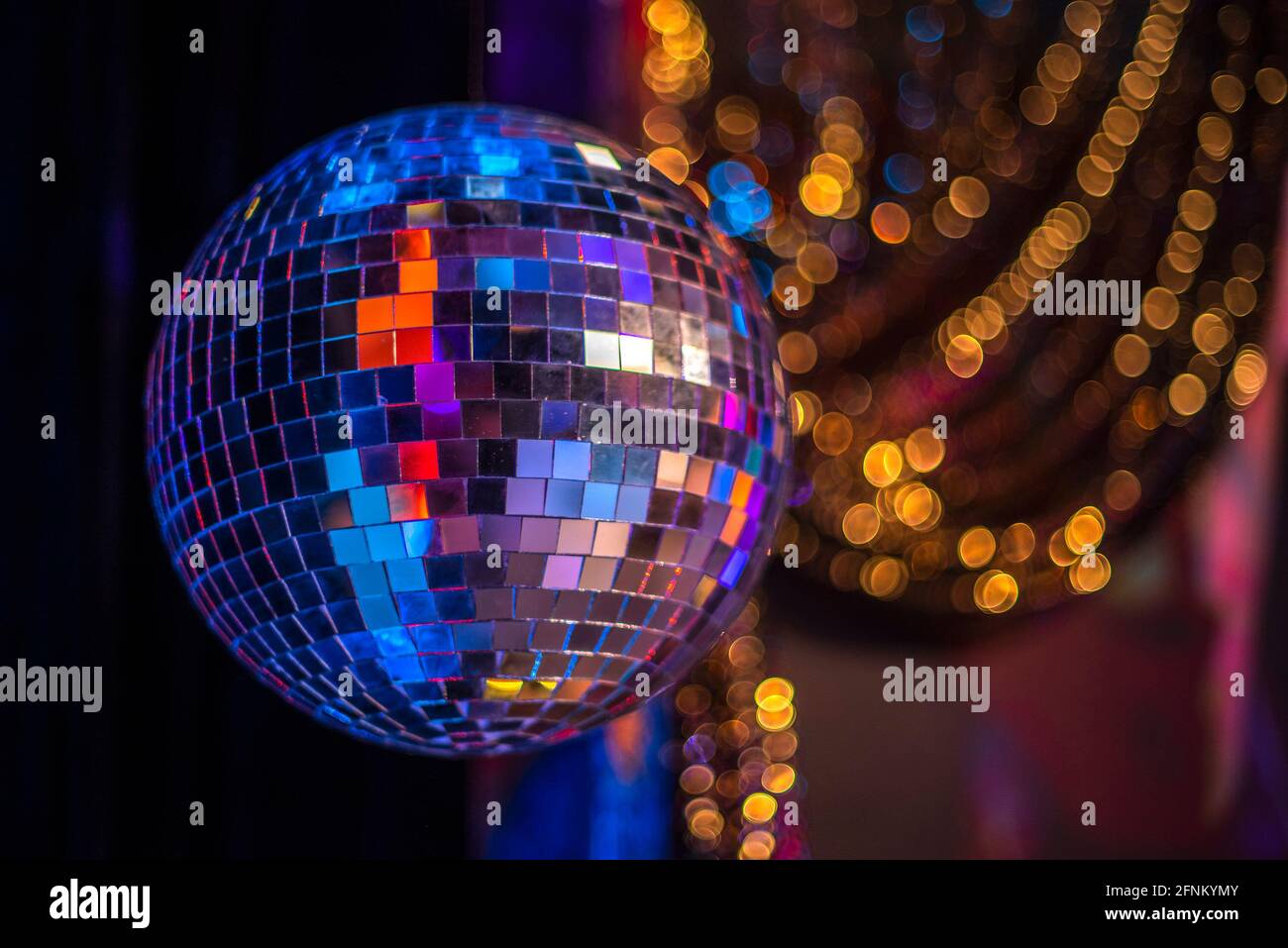 Disco ball blue rays night hi-res stock photography and images - Alamy