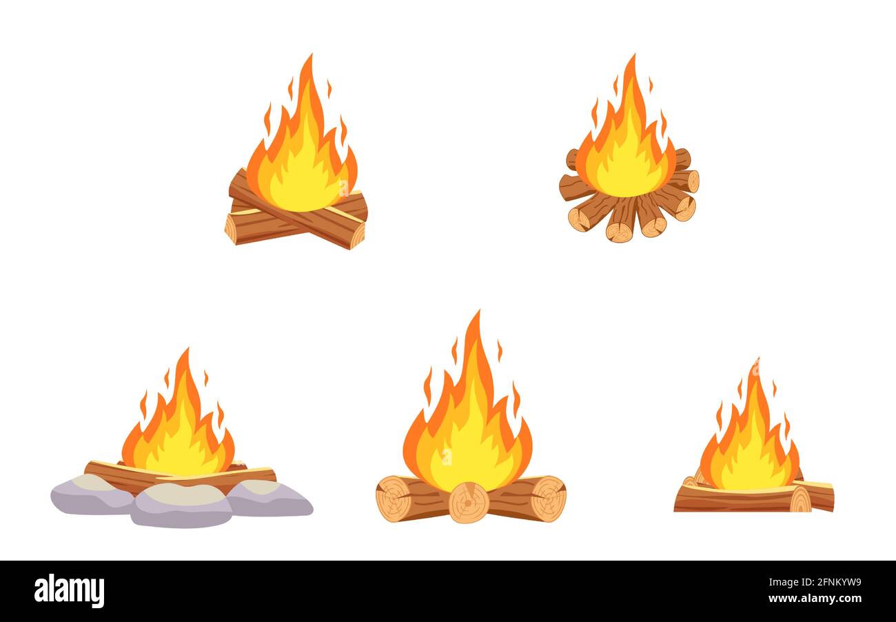 Wood campfire. Outdoor bonfire Stock Vector Image & Art - Alamy