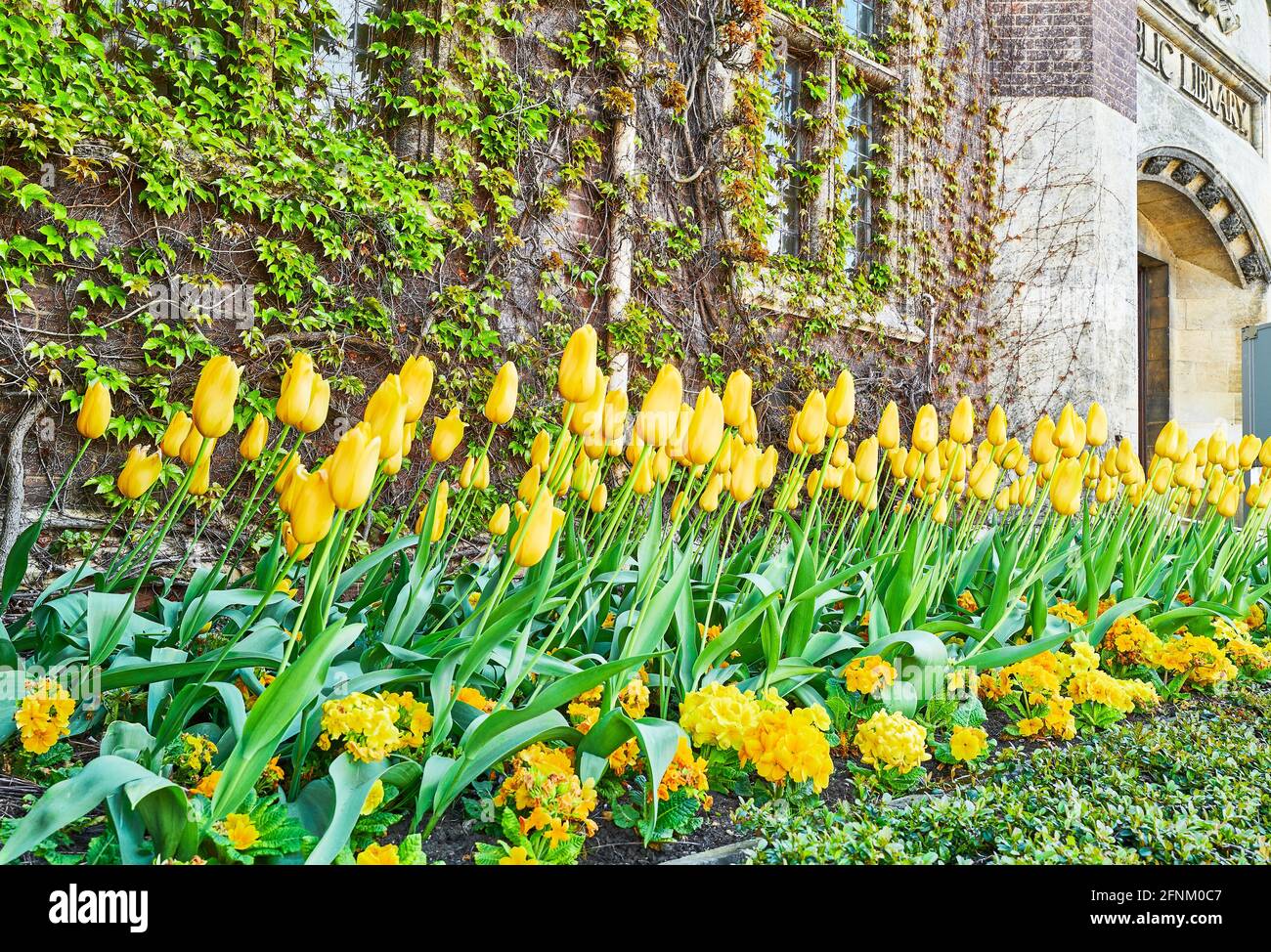 The public library, built 1904, at Kettering, England, spring 2021 ...