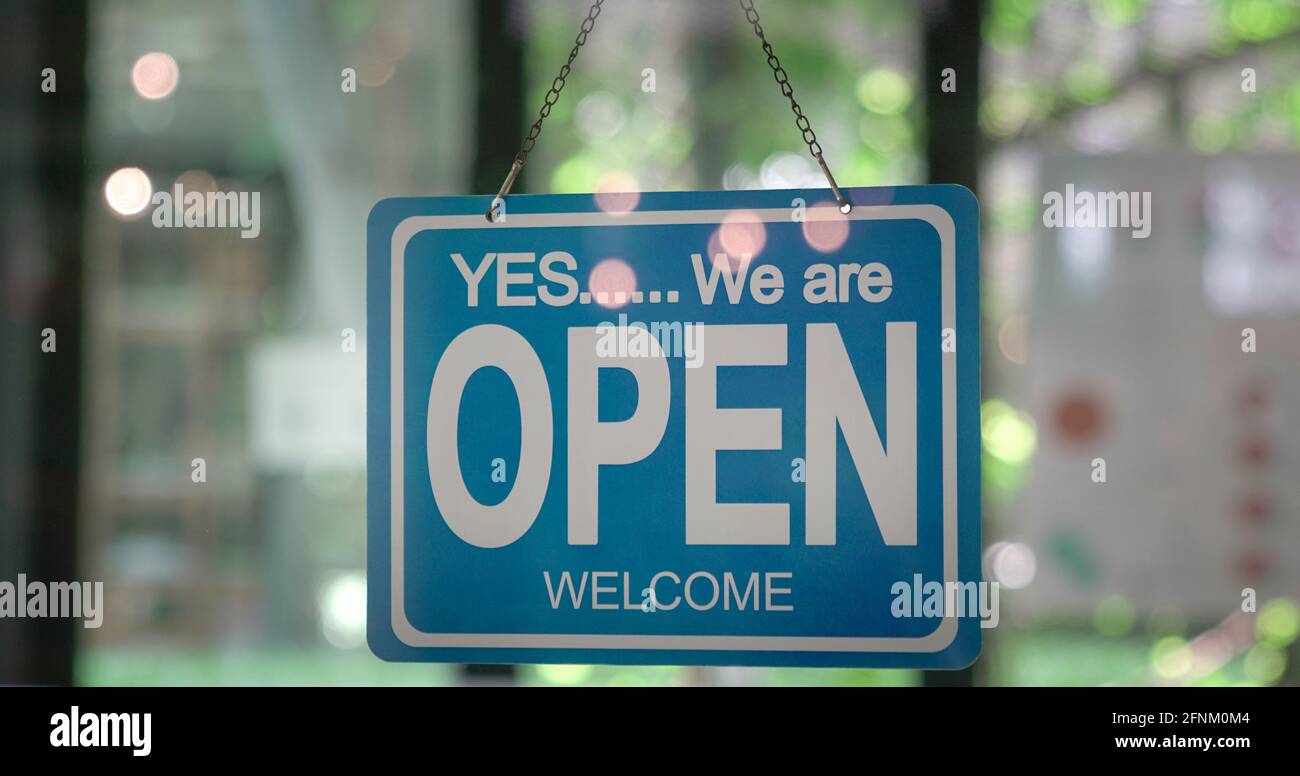 Yes we're open sign hi-res stock photography and images - Alamy