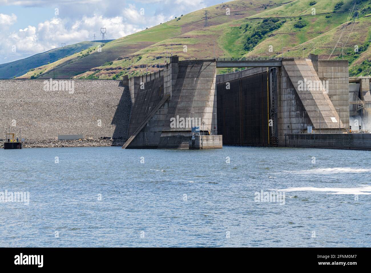 The navigation lock at Lower Granite Lake Dam on the Snake River in ...