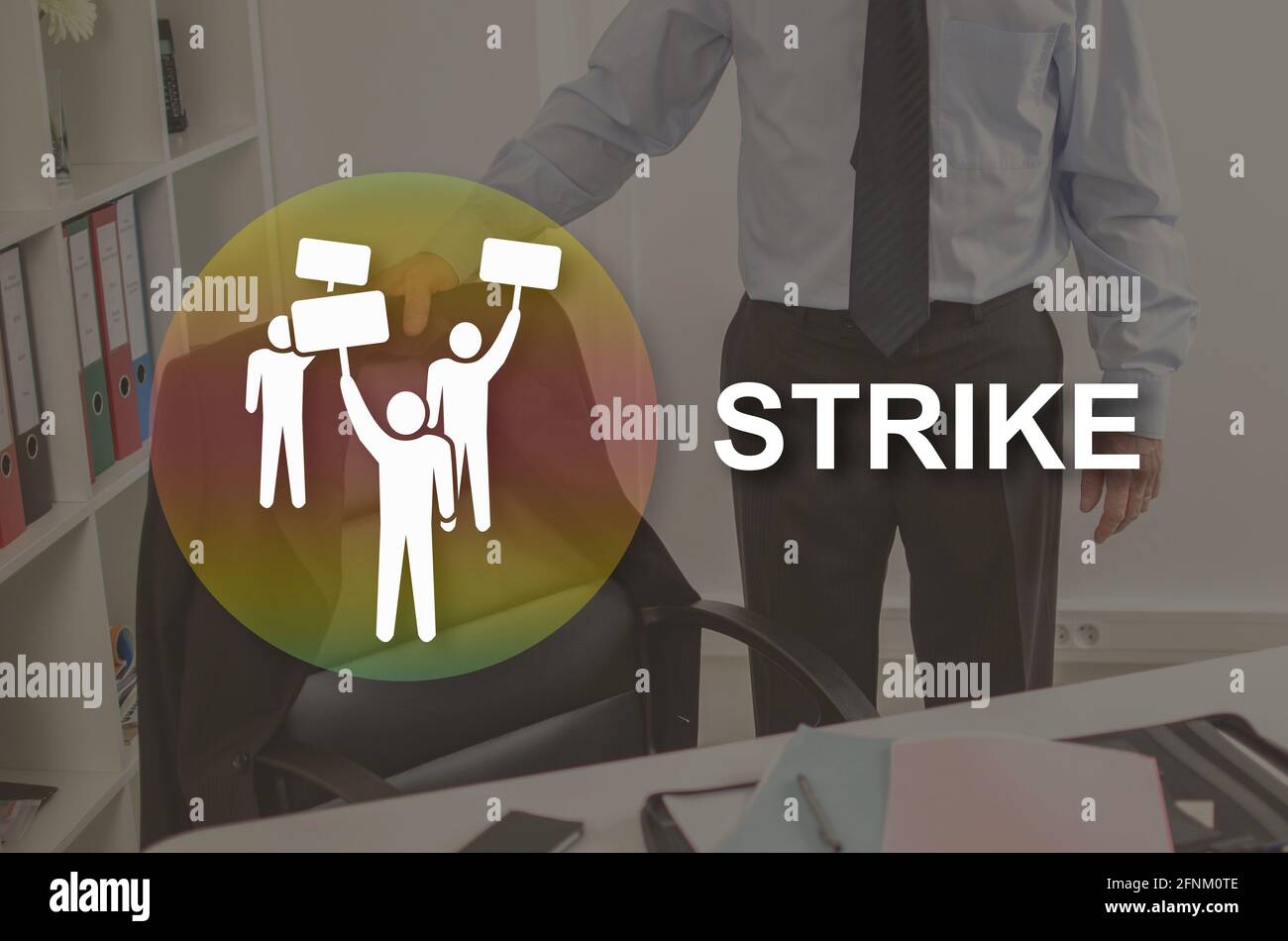 Strike concept illustrated by a picture on background Stock Photo - Alamy