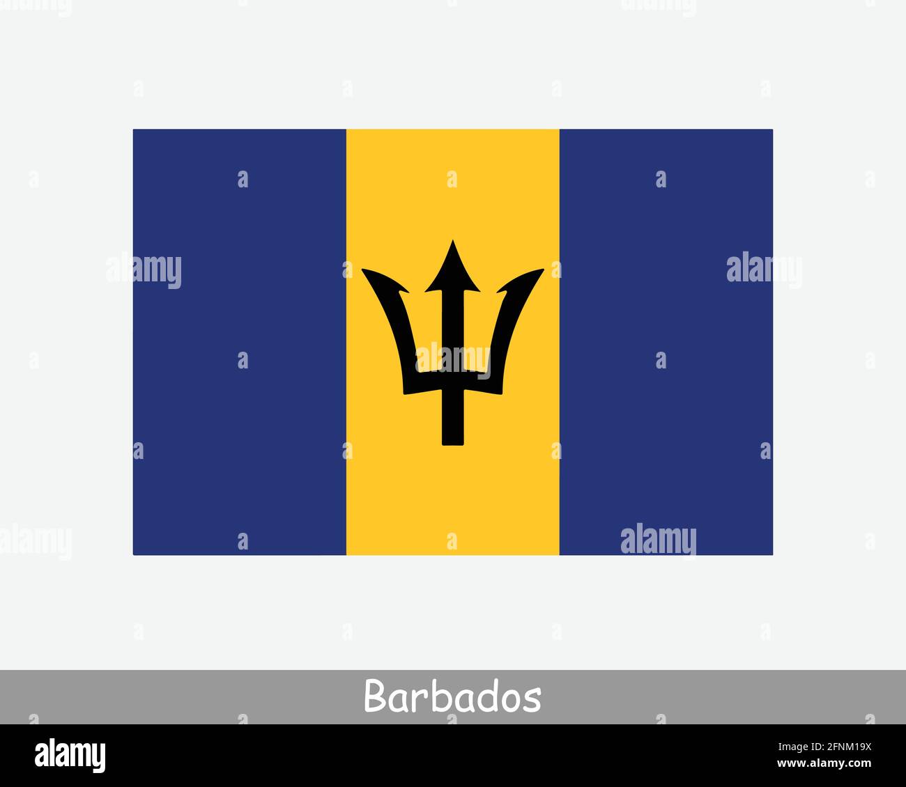 National Flag of Barbados. Barbadian Country Flag Detailed Banner. EPS ...