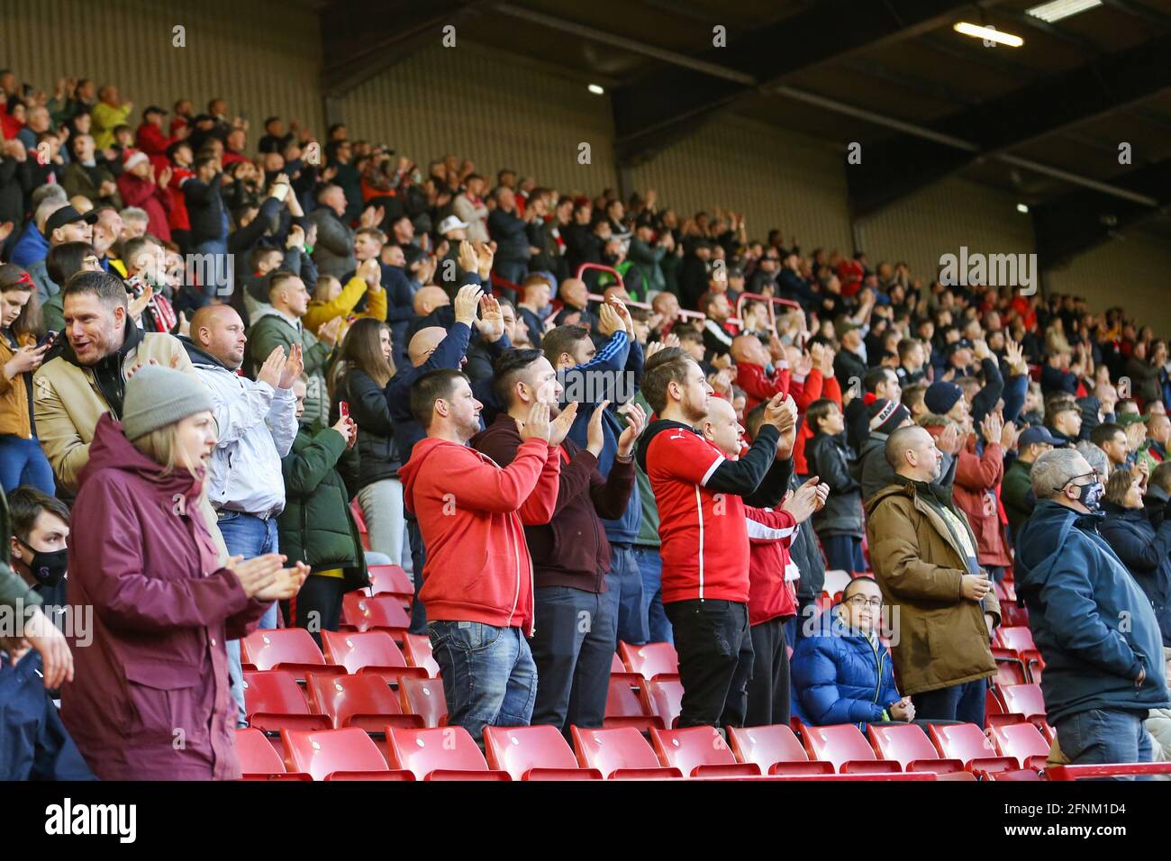 Barnsley fans inside Oakwell during the game Stock Photo - Alamy