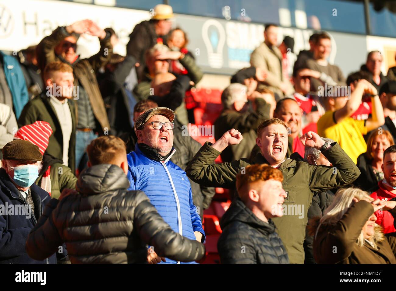Barnsley fans inside Oakwell during the game Stock Photo - Alamy