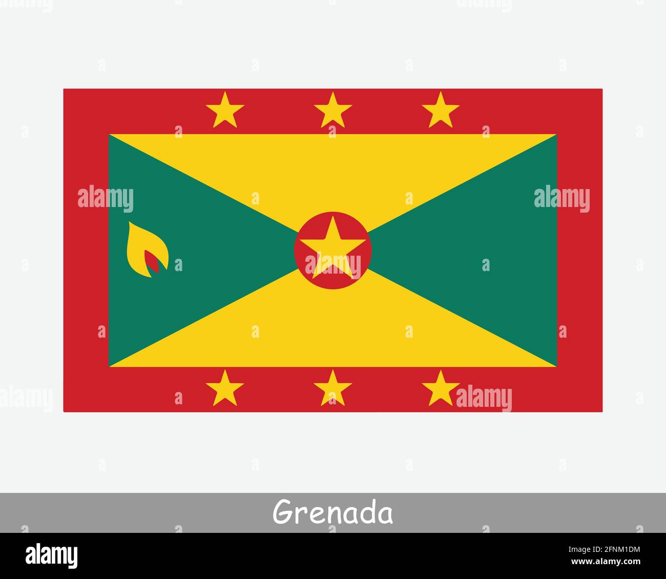 National Flag of Grenada. Grenadian Country Flag Detailed Banner. EPS ...