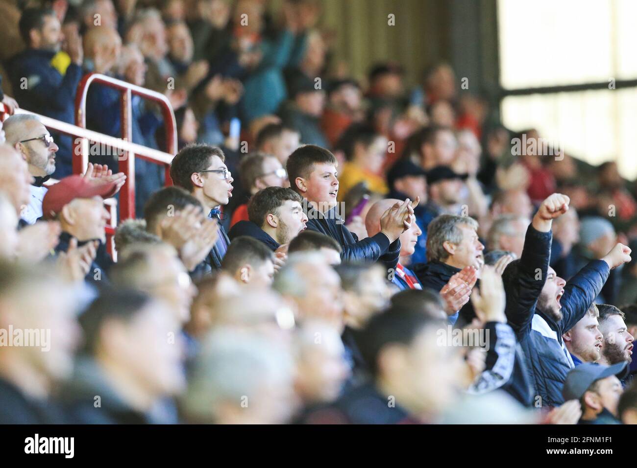 Barnsley fans inside Oakwell during the game Stock Photo - Alamy