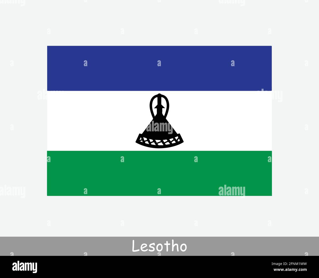 National Flag of Lesotho. Kingdom of Lesotho Country Flag Detailed ...