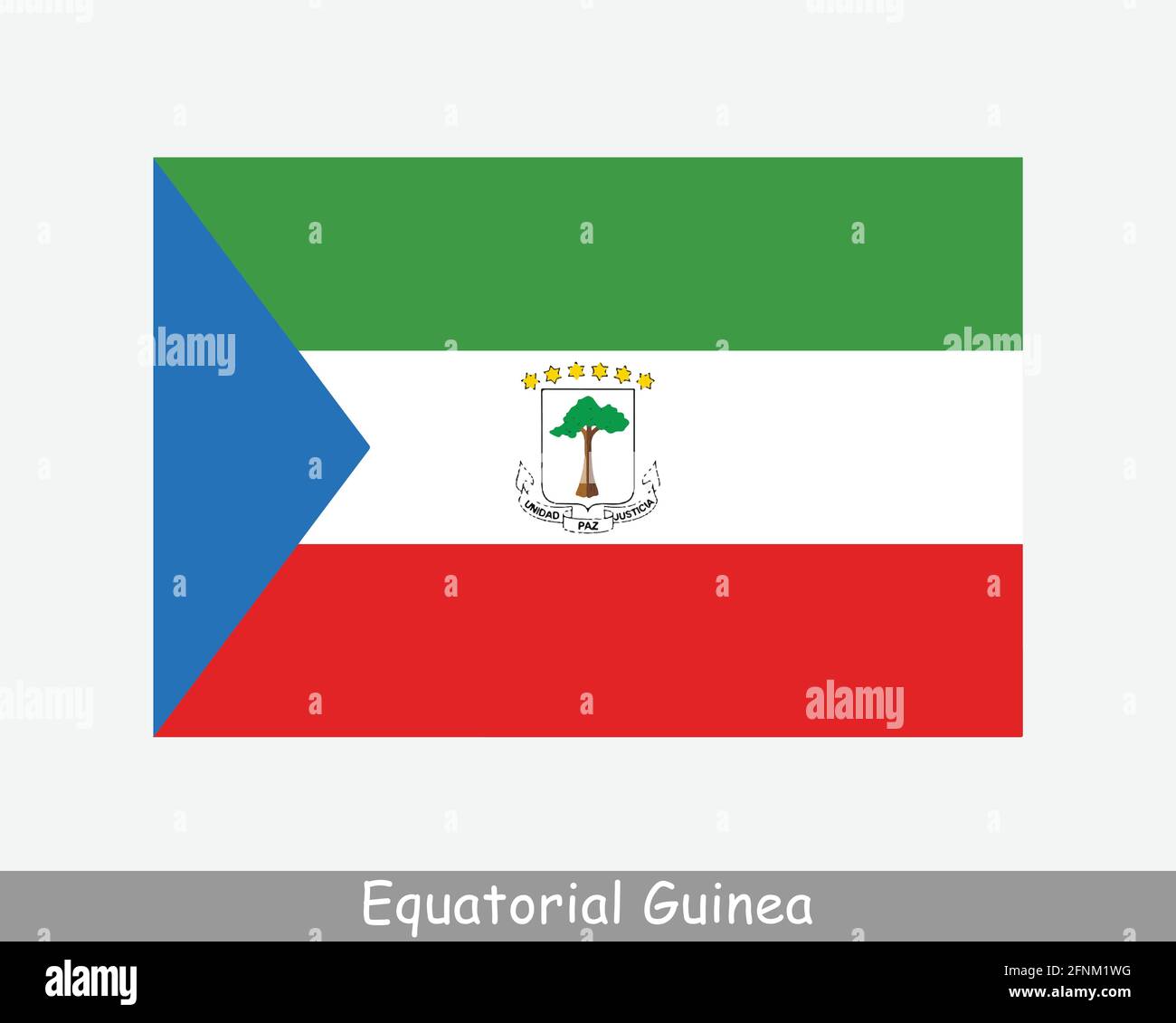 National Flag of Equatorial Guinea. Equatoguinean Country Flag. Republic of Equatorial Guinea ...