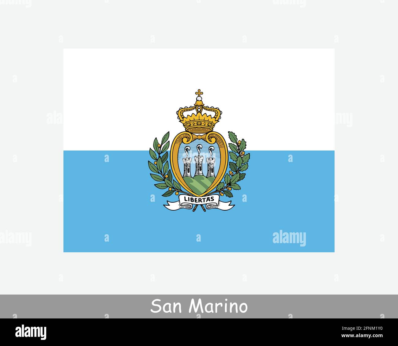 National Flag of San Marino. Sammarinese Country Flag. Republic of San ...