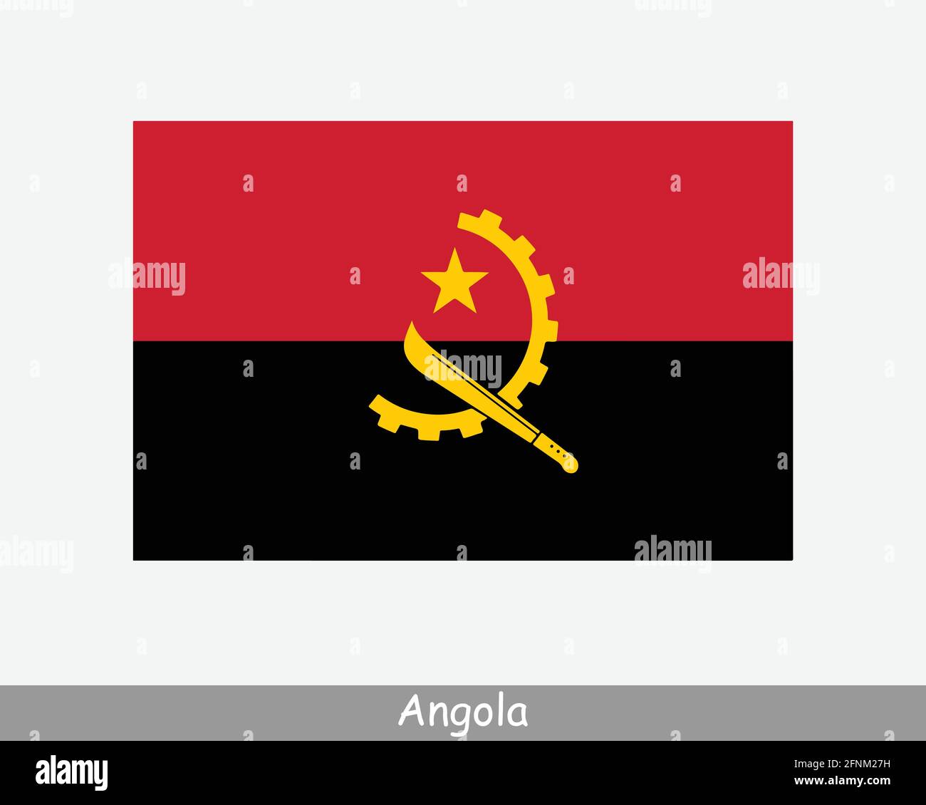 National Flag of Angola. Angolan Country Flag. Republic of Angola ...