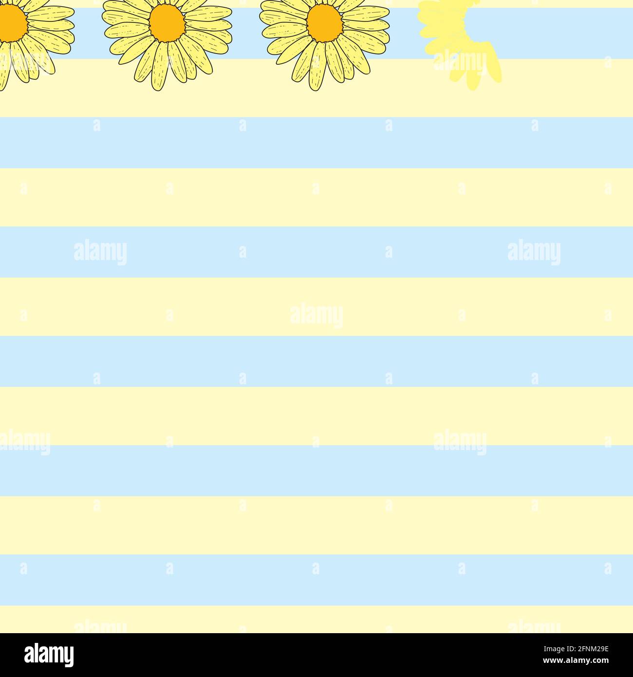 Vector yellow background daisy flowers and wild flowers. Seamless ...