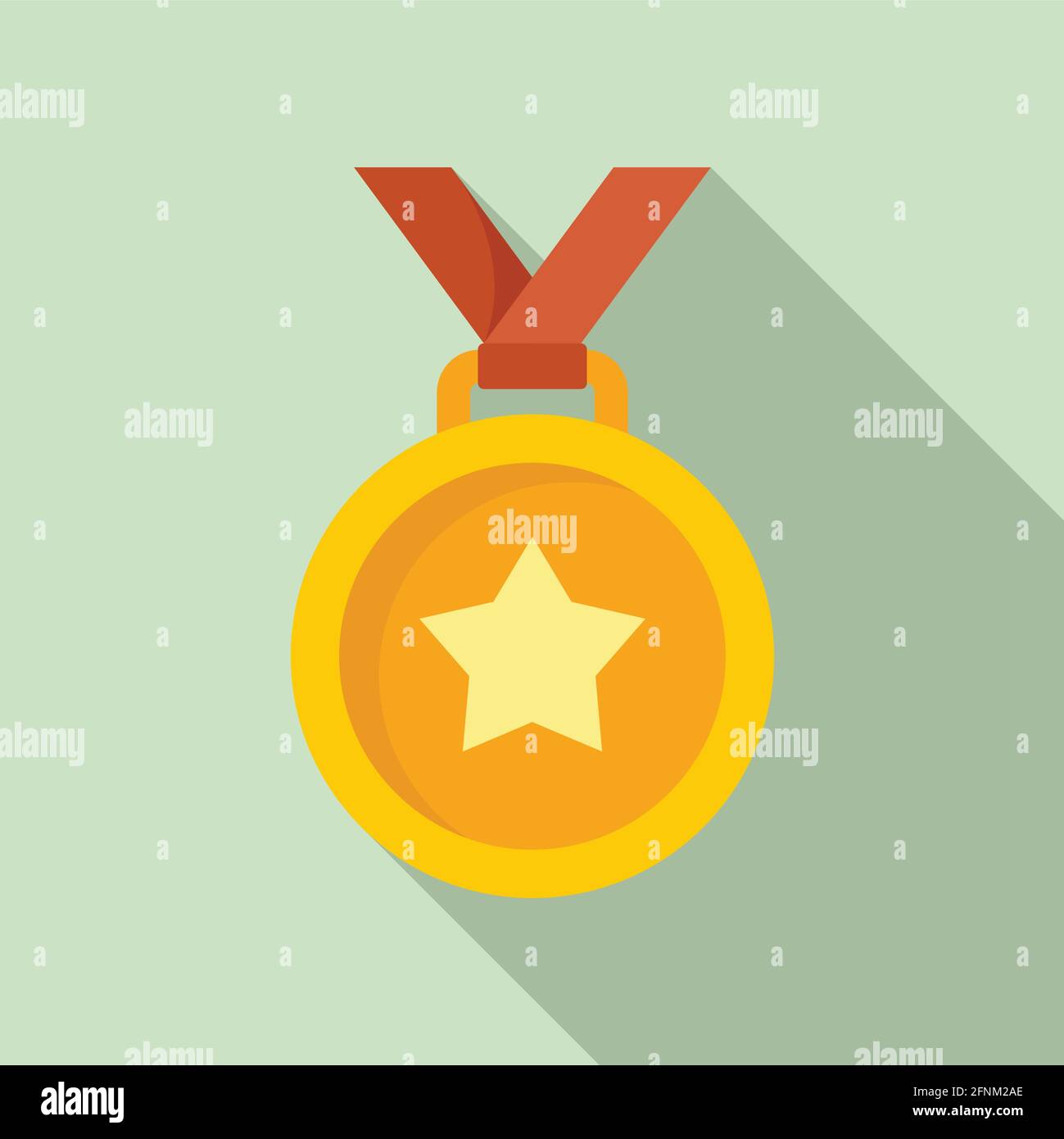 Gold medal icon, flat style Stock Vector Image & Art - Alamy