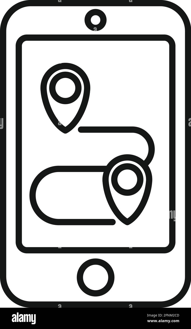 Running phone route icon, outline style Stock Vector Image & Art - Alamy