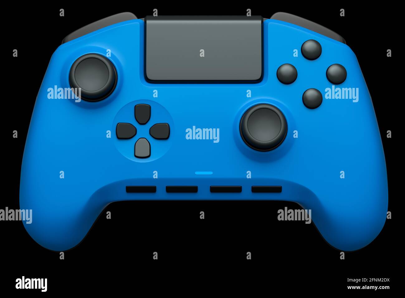 Realistic blue joystick for video game controller on black background ...