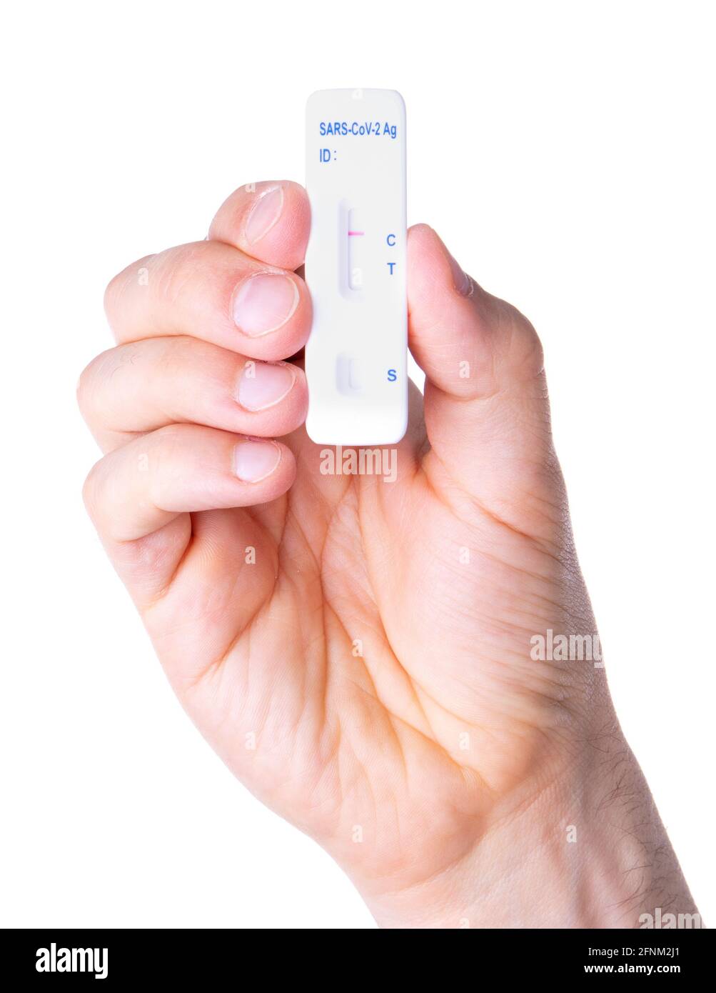 Rapid covid-19 strip test isolated on white - Negative tested Stock ...