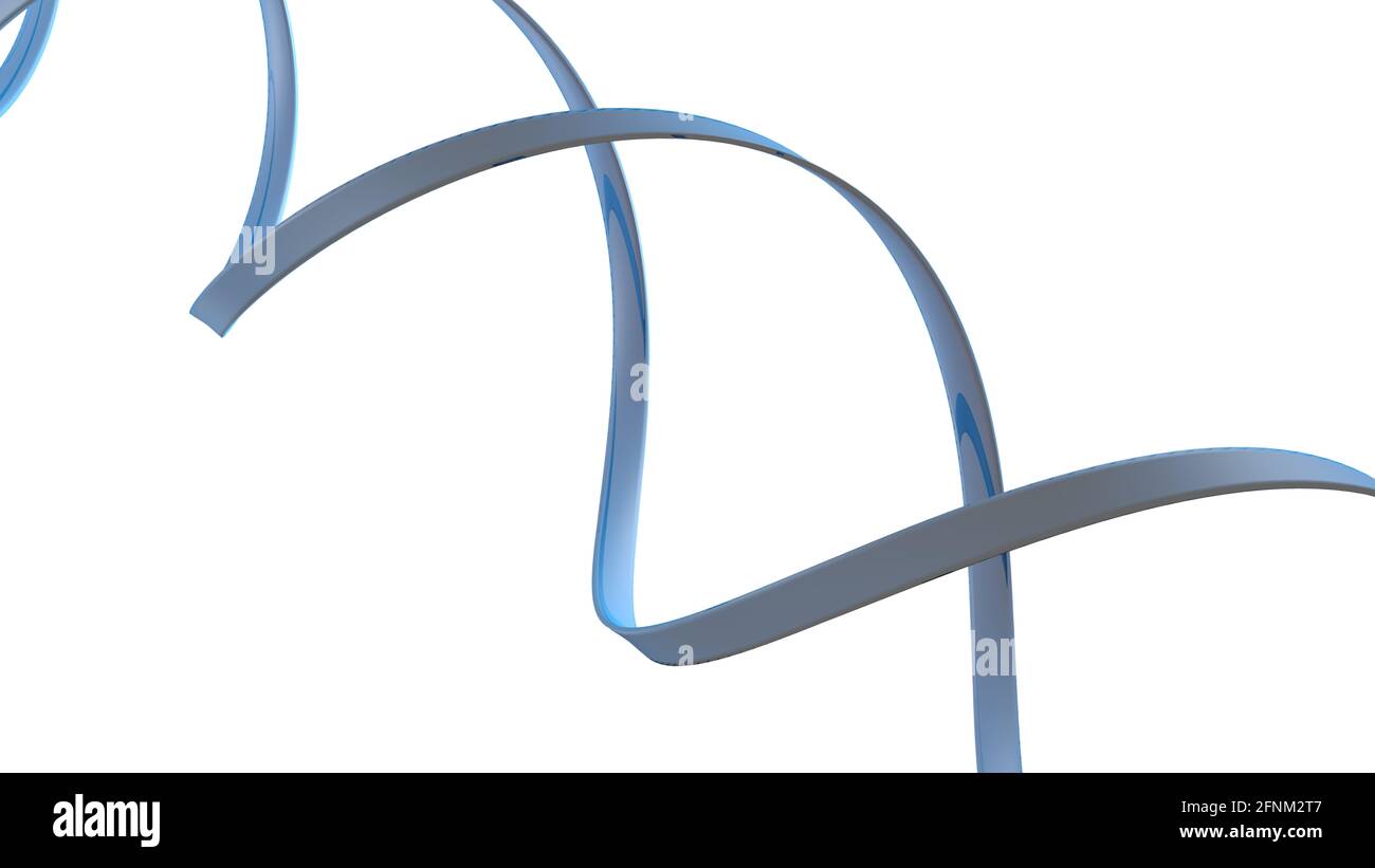 Blue helix spiral isolated on white background - 3D rendering ...