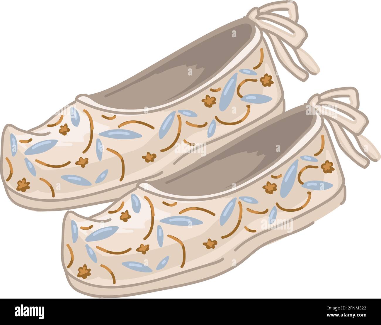 Ancient Chinese boots with floral ornaments vector Stock Vector Image ...