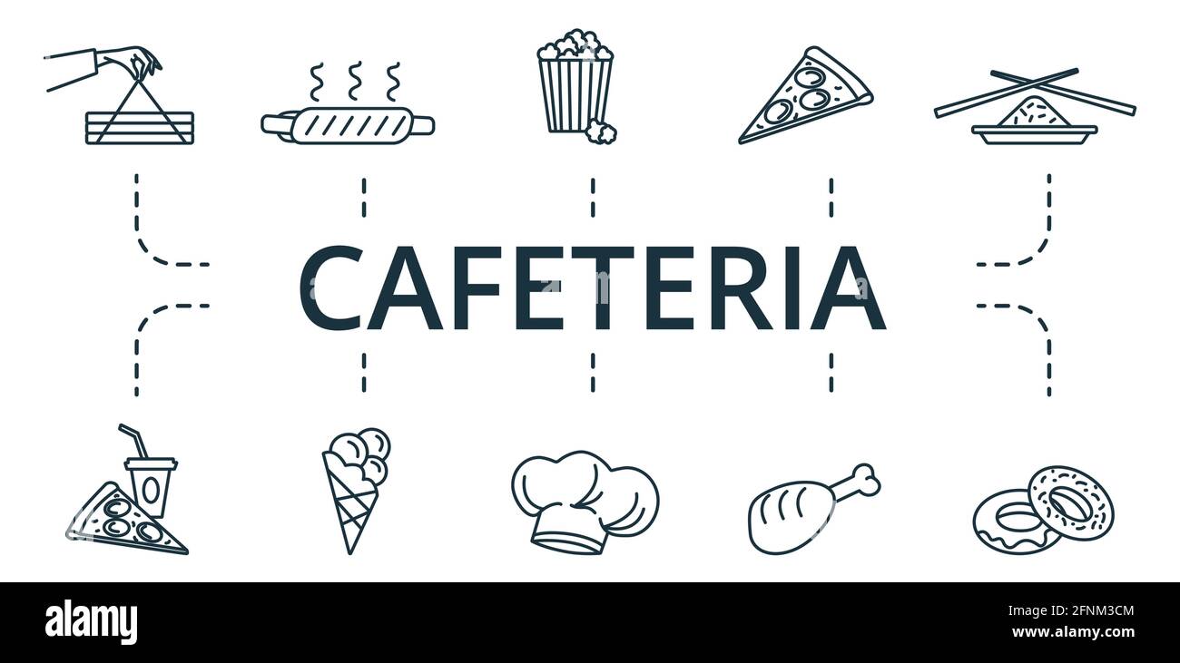 Cafeteria icon set. Collection contain pack of pixel perfect creative ...