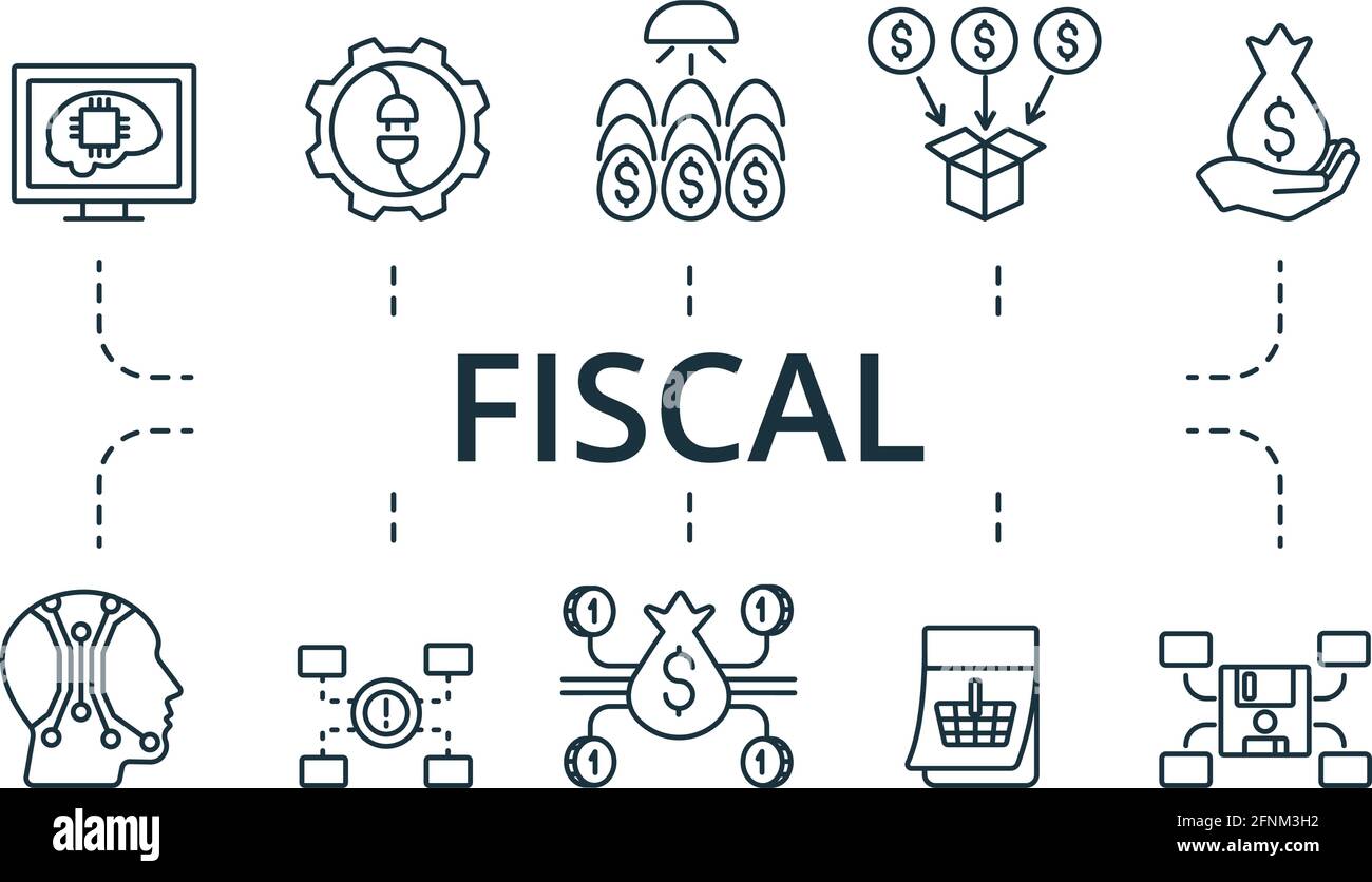 Fiscal icon set. Collection contain pack of pixel perfect creative ...