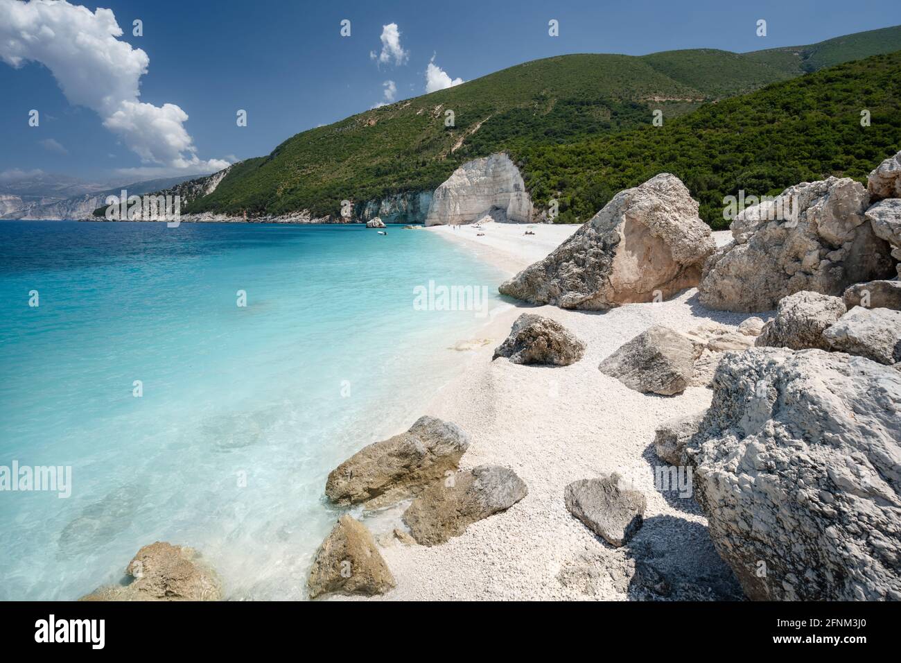 Remote and hidden Fteri beach in Keflaonia Island, Greece, Europe Stock ...