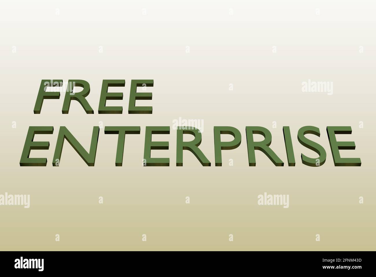 3D illustration of letters forming the words FREE ENTERPRISE, isolated ...