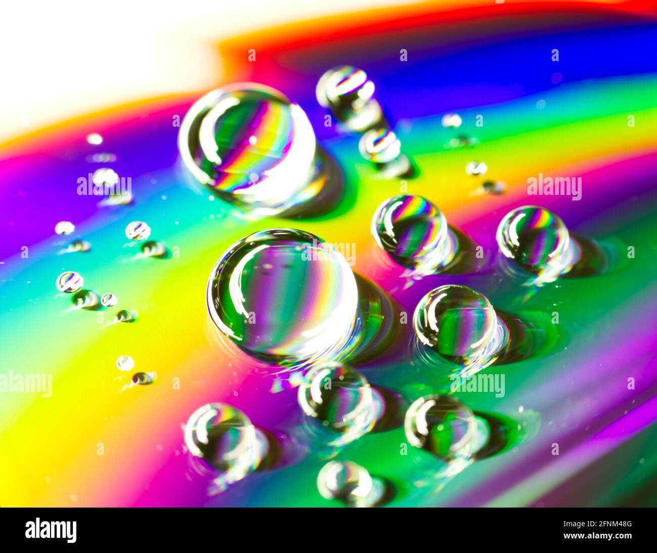 close up of rainbow colors of waterdrops Stock Photo - Alamy