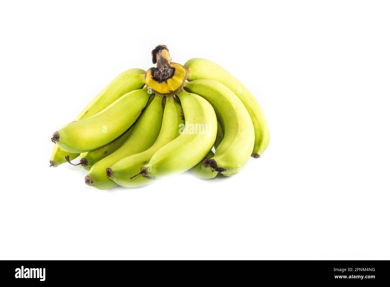 green banana bundle on white background Stock Photo - Alamy