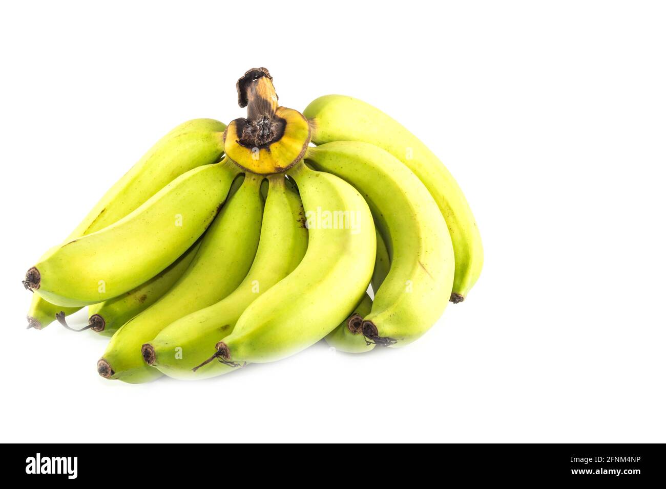green banana bundle on white background Stock Photo - Alamy