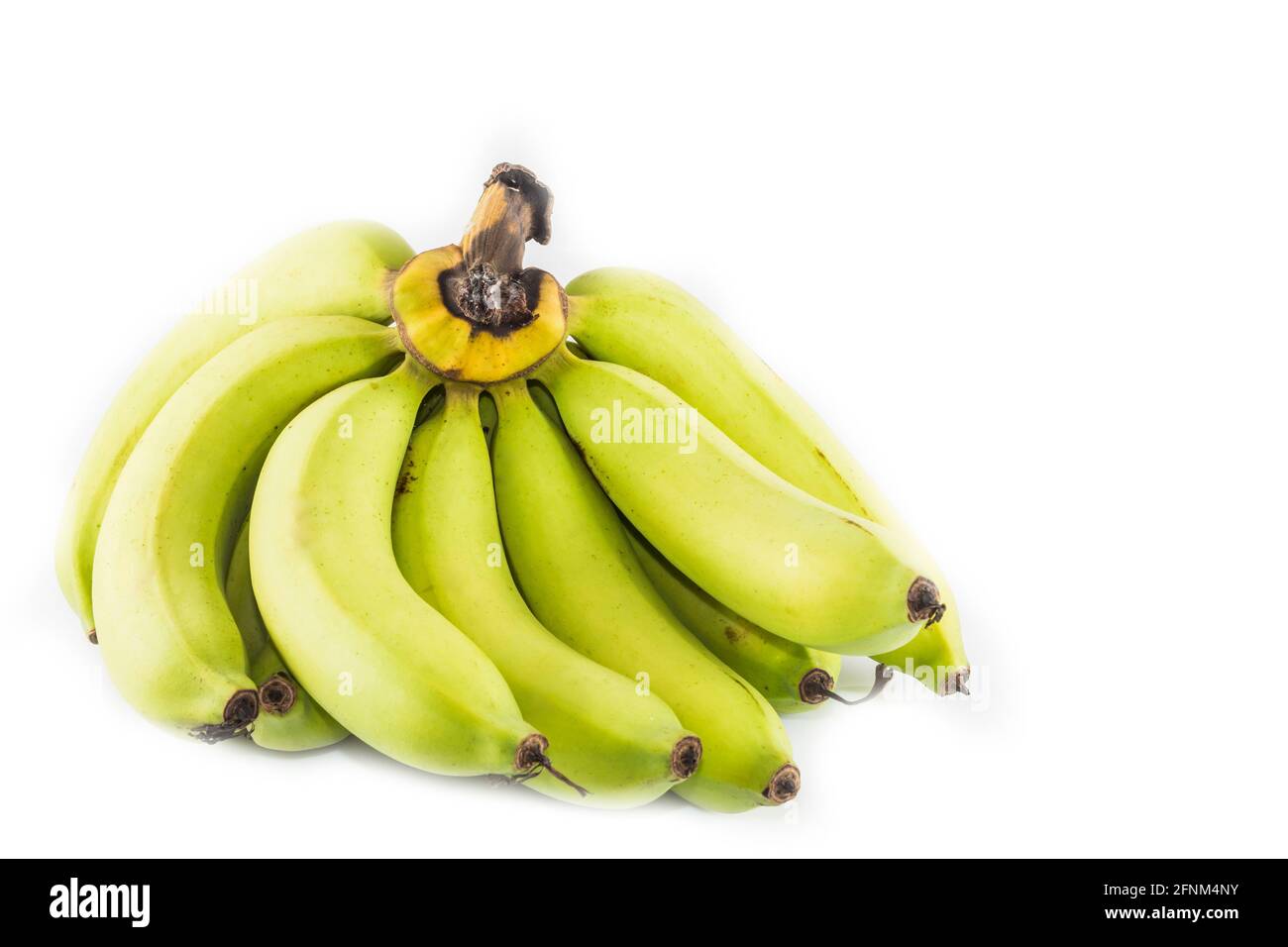 green banana bundle on white background Stock Photo - Alamy