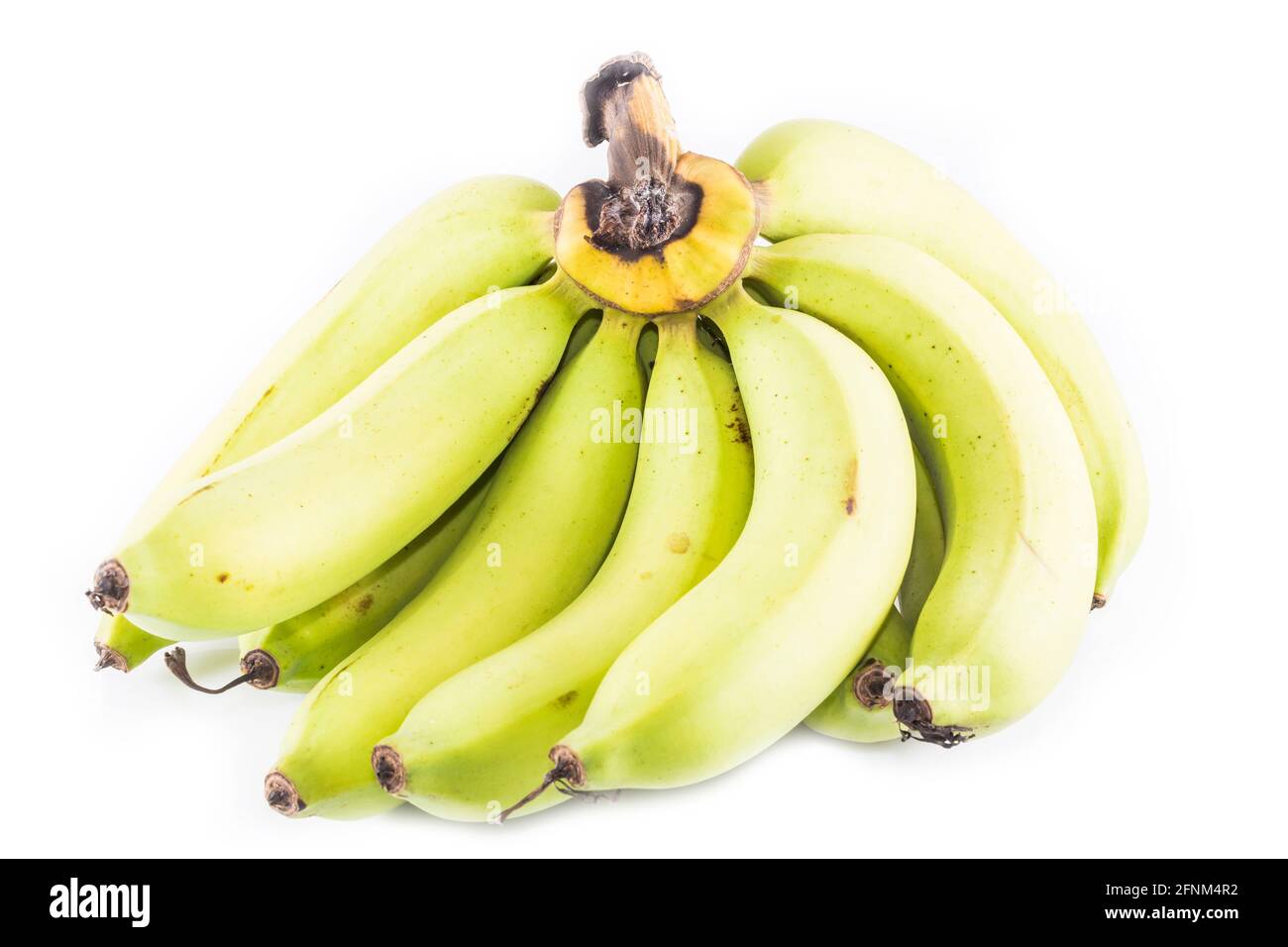 green banana bundle on white background Stock Photo - Alamy