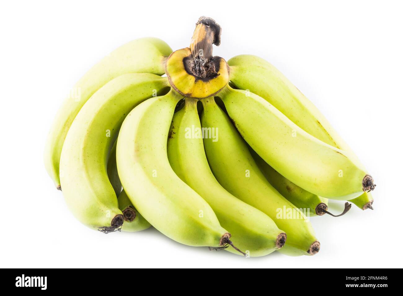 green banana bundle on white background Stock Photo - Alamy