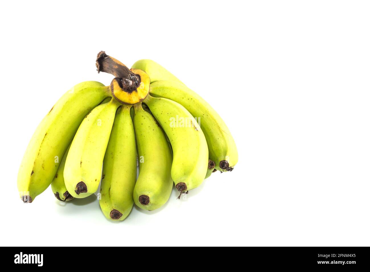 green banana bundle on white background Stock Photo - Alamy