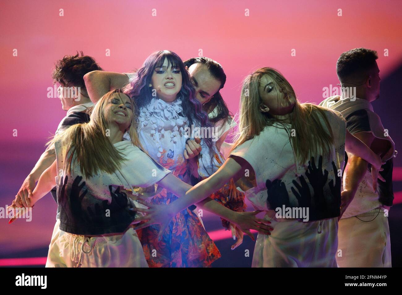 Rotterdam, Netherlands. 17th May, 2021. Singer Roxen (3rd from left ...