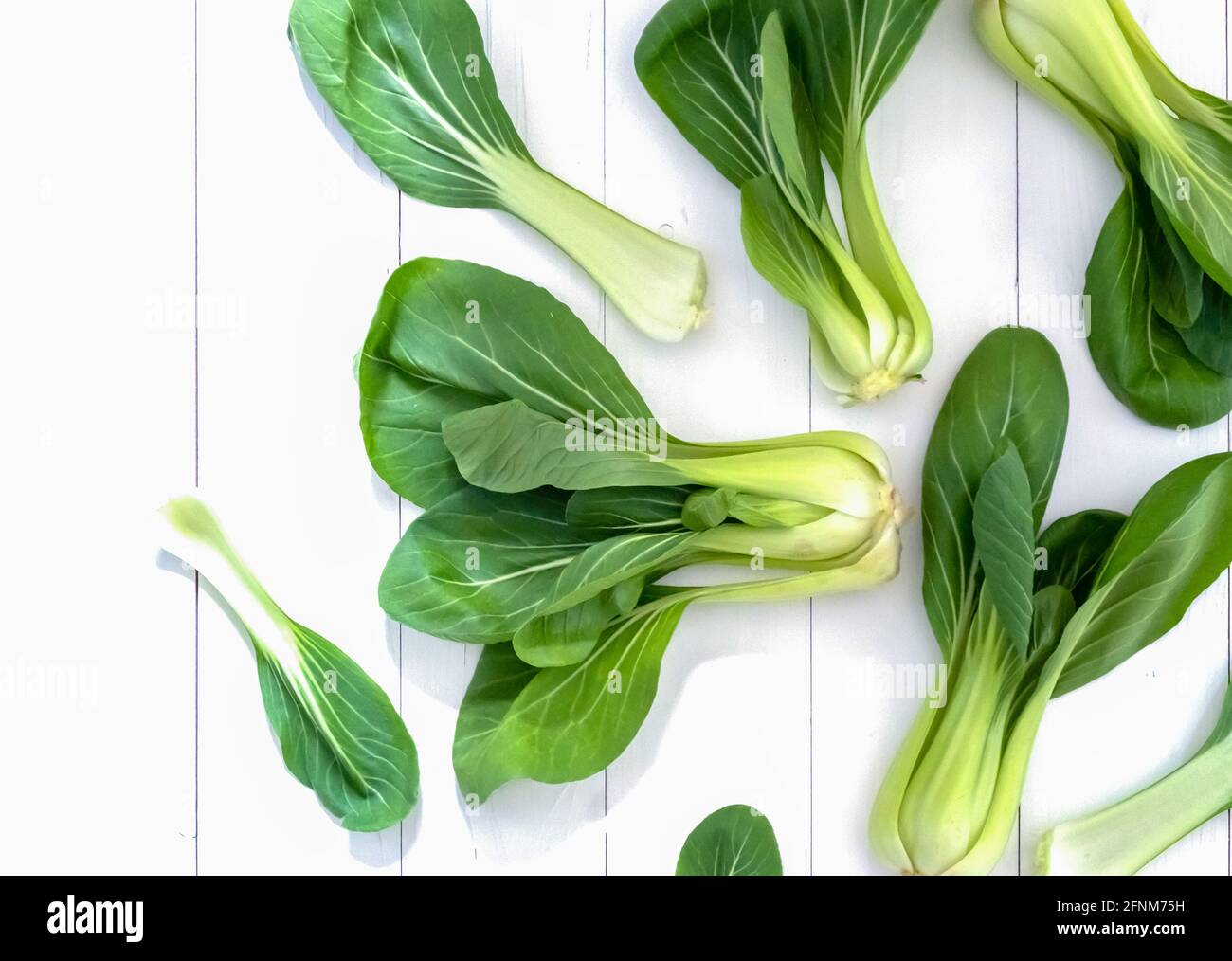 pok choy on white background Stock Photo - Alamy