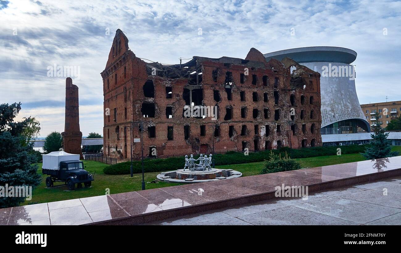 Russia; Volgograd.The ruins of Grudinina mill. It was built in 1903. It ...