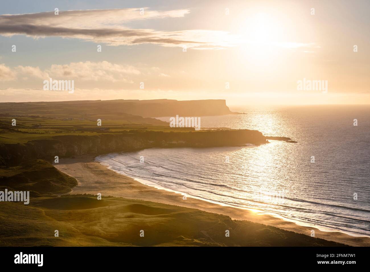 View over Whitepark Bay towards Dunservick and the Giant's Causeway ...