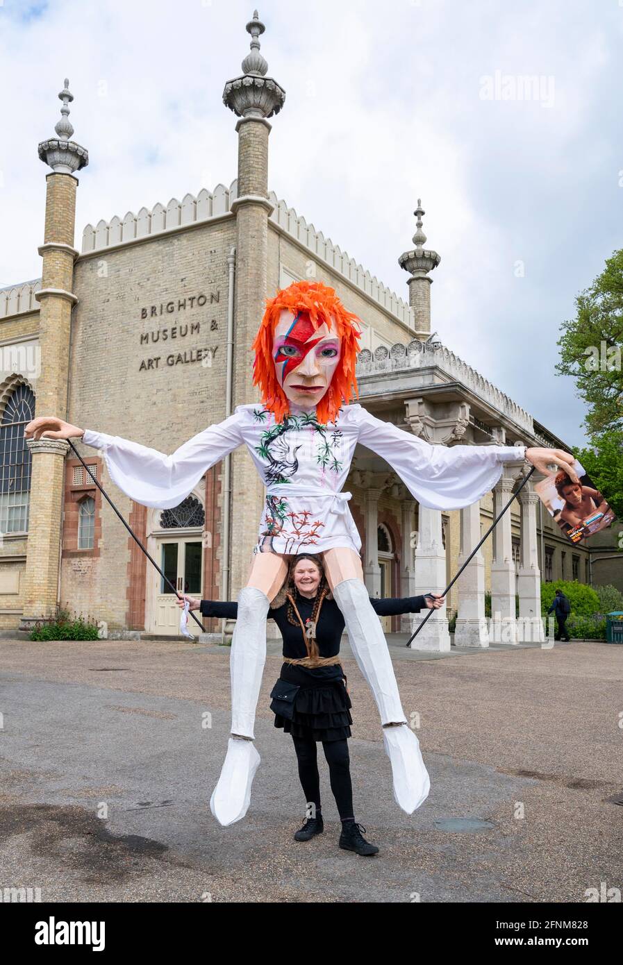 Brighton UK 17th May 2021 - A large David Bowie puppet made by Same Sky ...