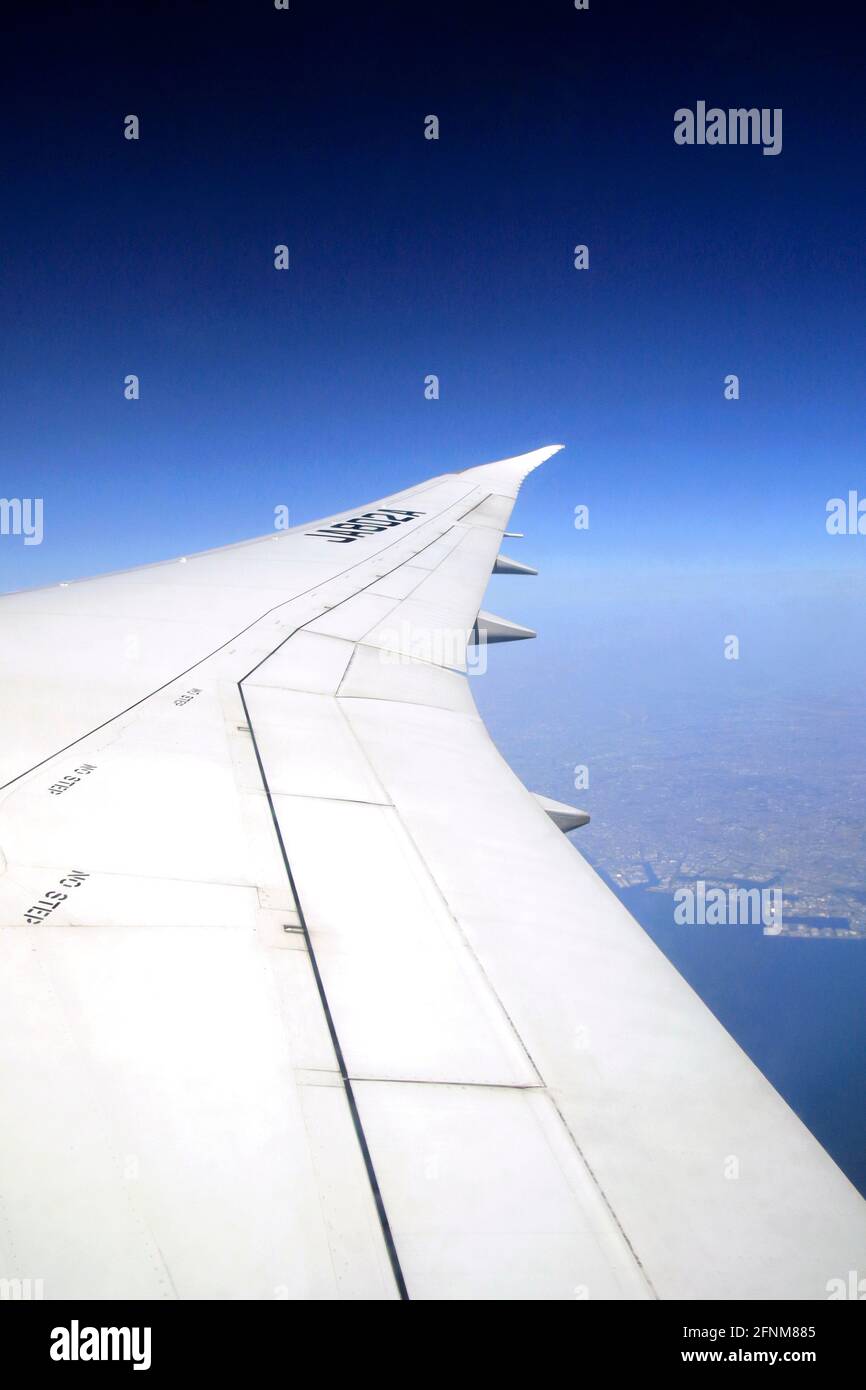 ANA Boeing787 aerial view of the wing Stock Photo - Alamy