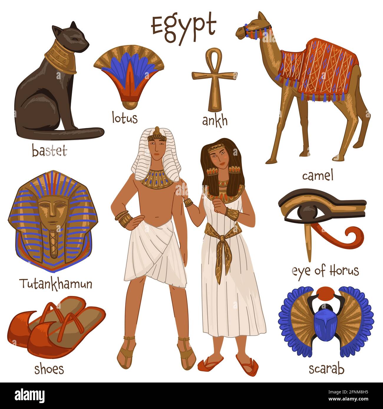 Ancient Egypt people, culture and tradition vector Stock Vector Image ...