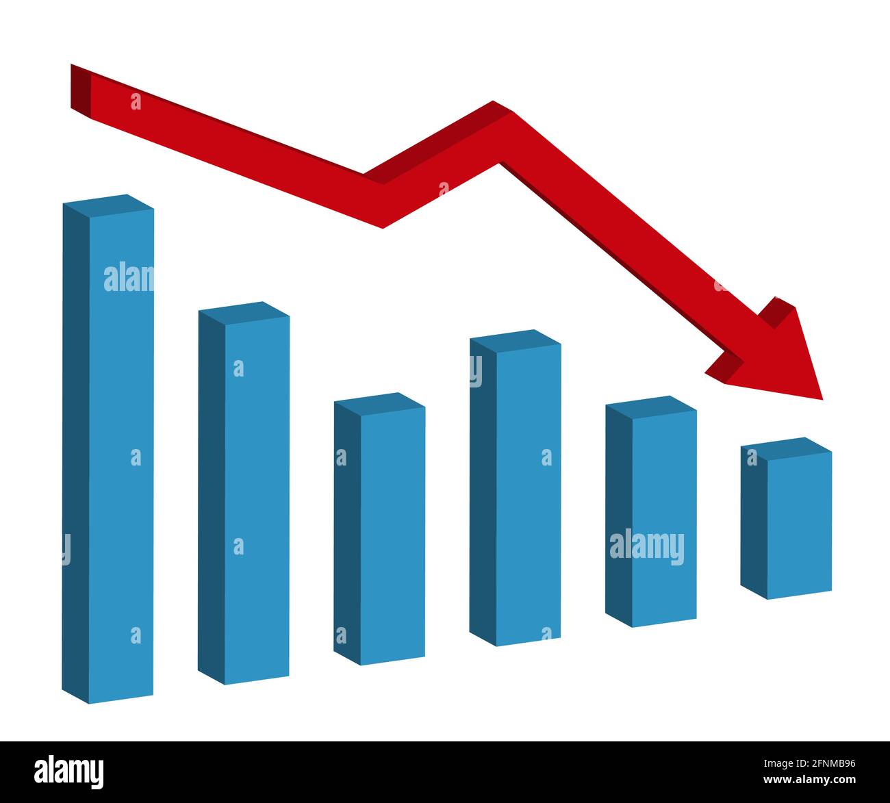 3d negative statistic chart hi-res stock photography and images - Alamy