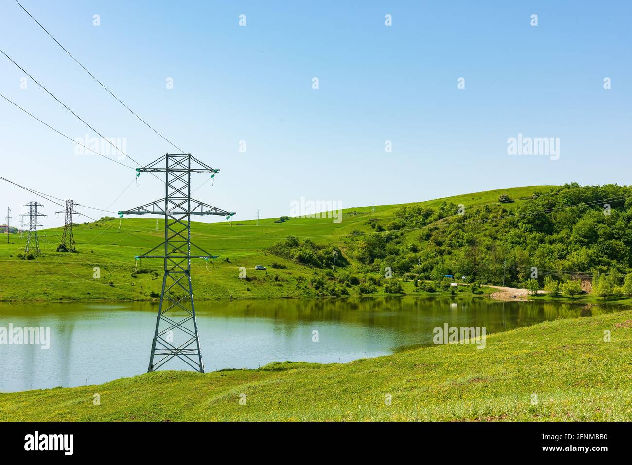 Rural house power lines hi-res stock photography and images - Alamy